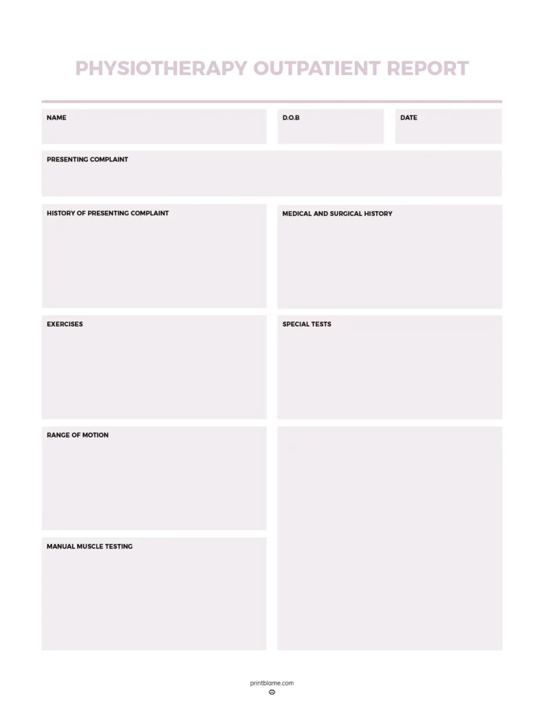 Physical Therapy Evaluation Templates - 14 FREE Outpatient Reports