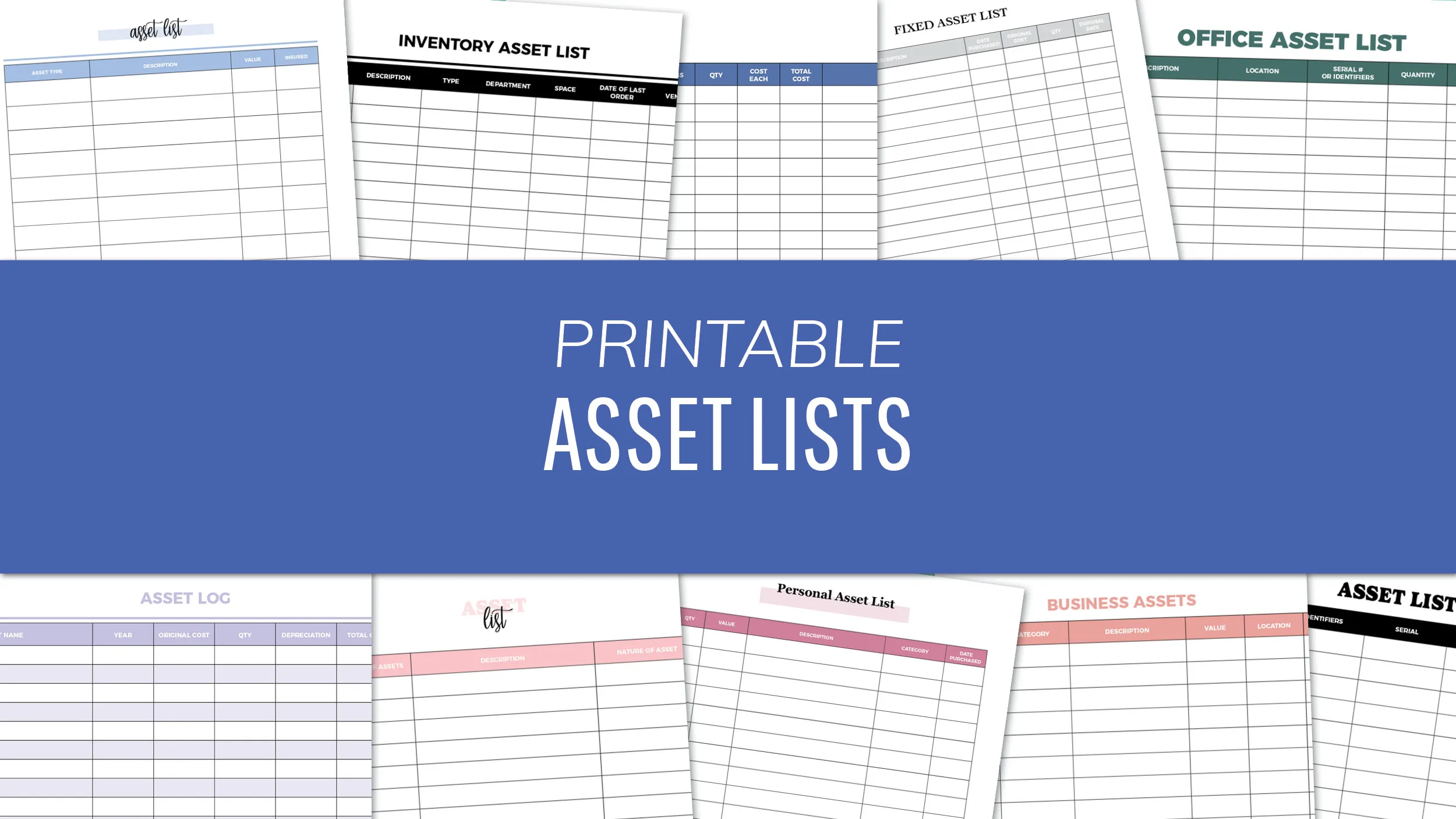 Printable Asset Lists - 20+ Free Asset Tracker PDFs