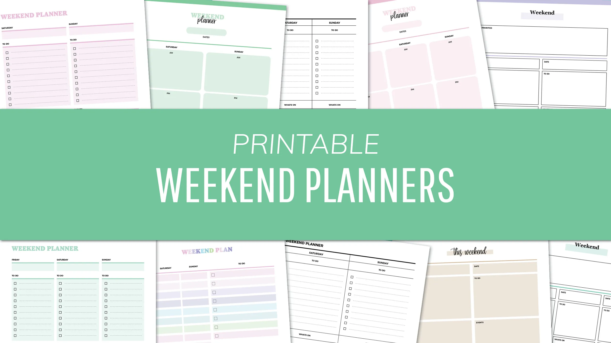 Weekend Planner Templates - FREE 2 and 3 Day Week End Plans