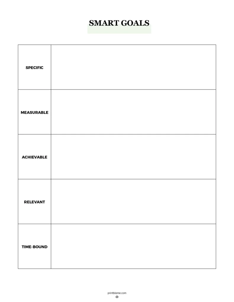 Smart Goal Templates - 18 FREE Smart Goal Setting Worksheets
