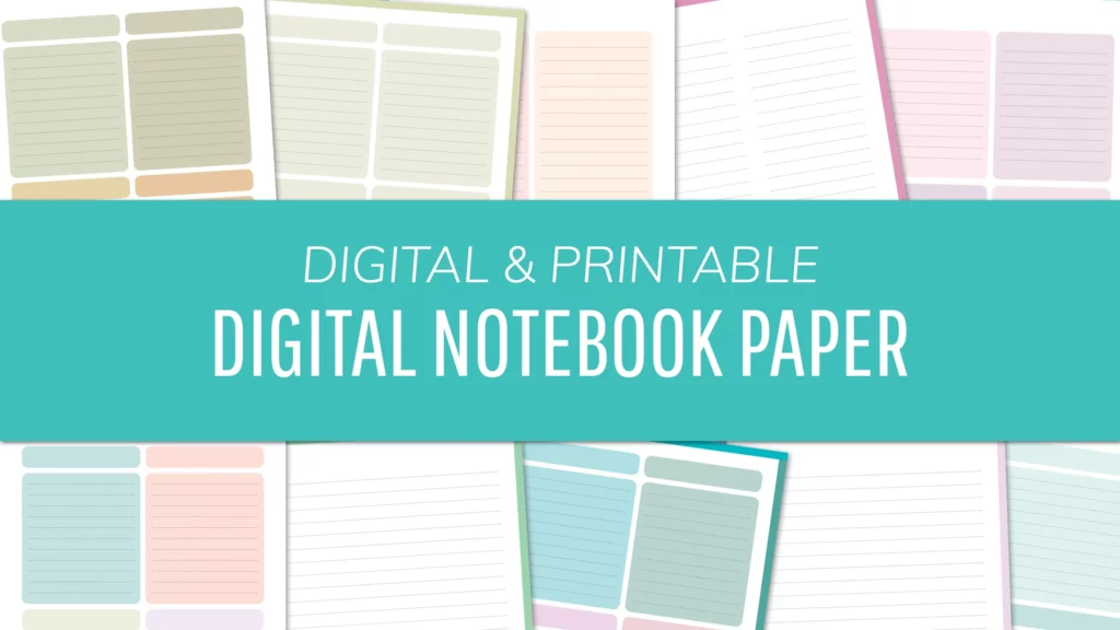 Digital Notebook Paper - 40+ FREE Colorful Lined Notes PDFs