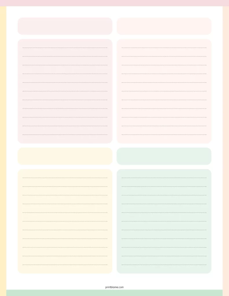 Digital Notebook Paper - 40+ FREE Colorful Lined Notes PDFs