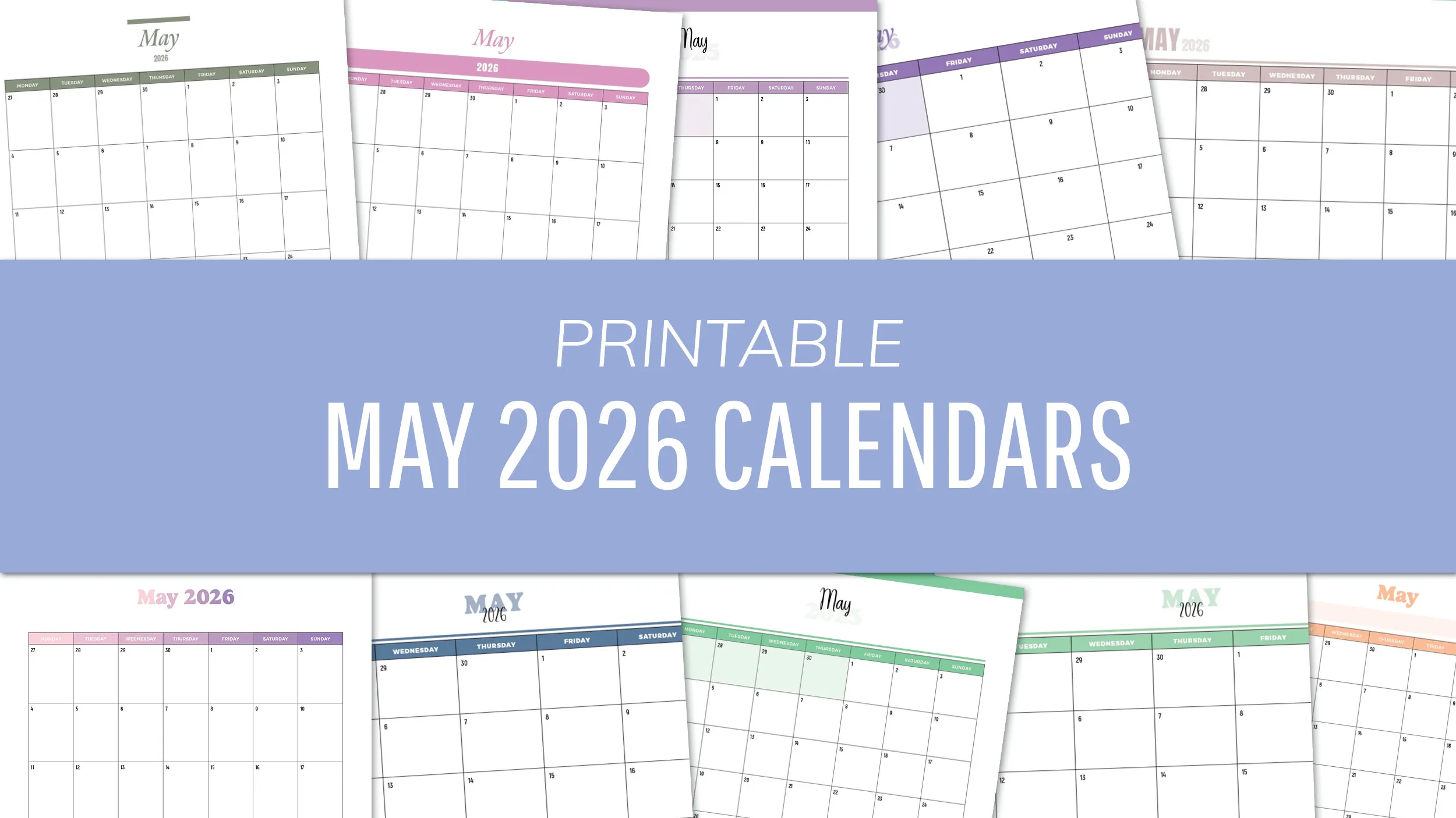 May 2026 Calendar Printable – 40 Free Monthly Calendars