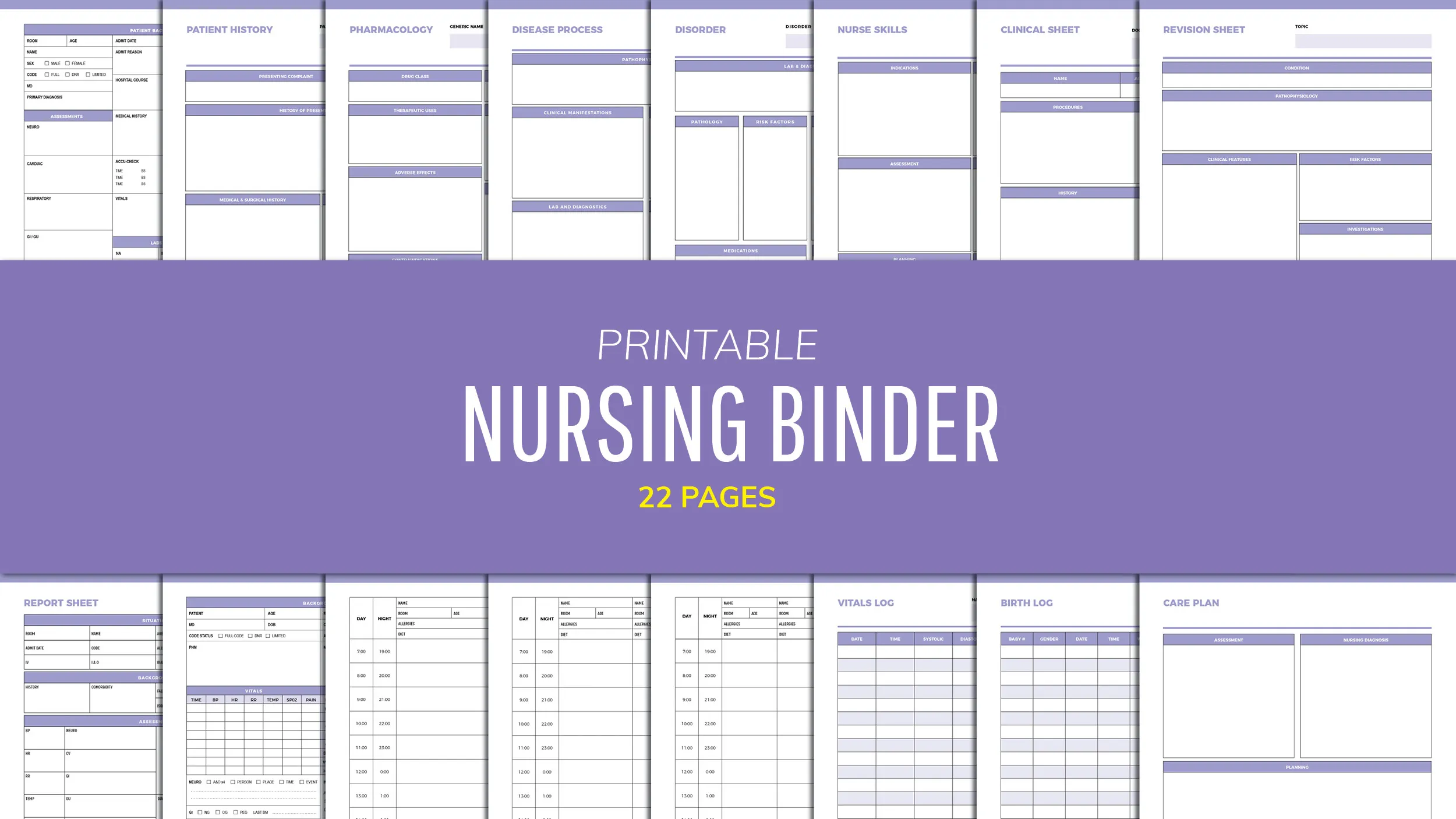 FREE Nursing Binder Printable - 18 Templates For Nurses