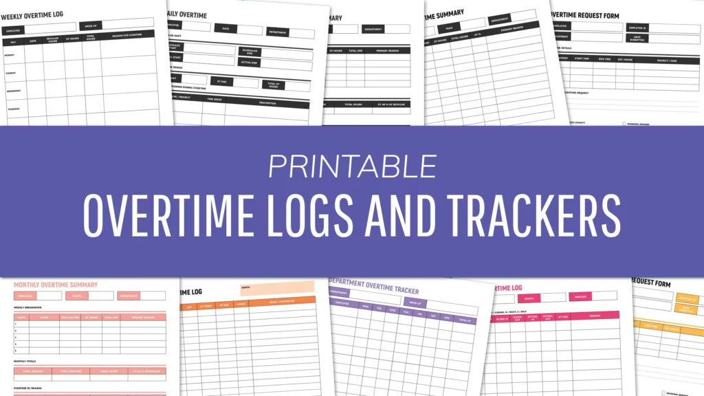 Overtime Log Templates - 30 Free Printable PDF Sheets OT Tracking